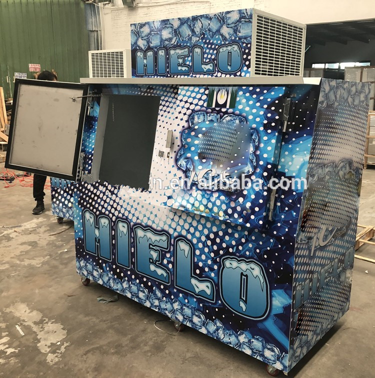 Outdoor use Bags ice freezer box / Ice merchandiser with 2 slant door ...